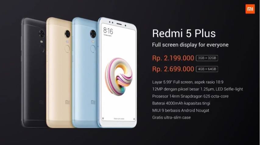 Berapa Harga Xiaomi Redmi 5 dan Redmi 5 Plus?