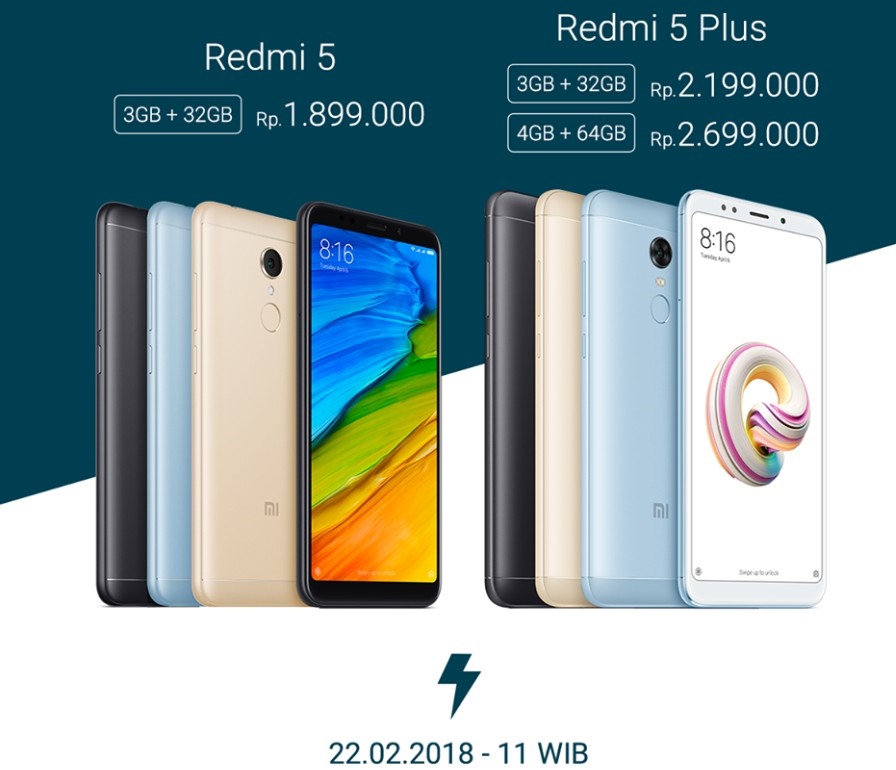 Inilah Pembagian Flash Sale Redmi 5 dan Redmi 5 Plus Beserta Link Produk